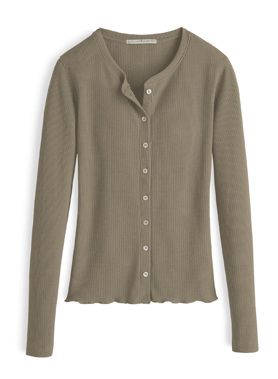 Waffle Buttoning Top – Peruvian Connection
