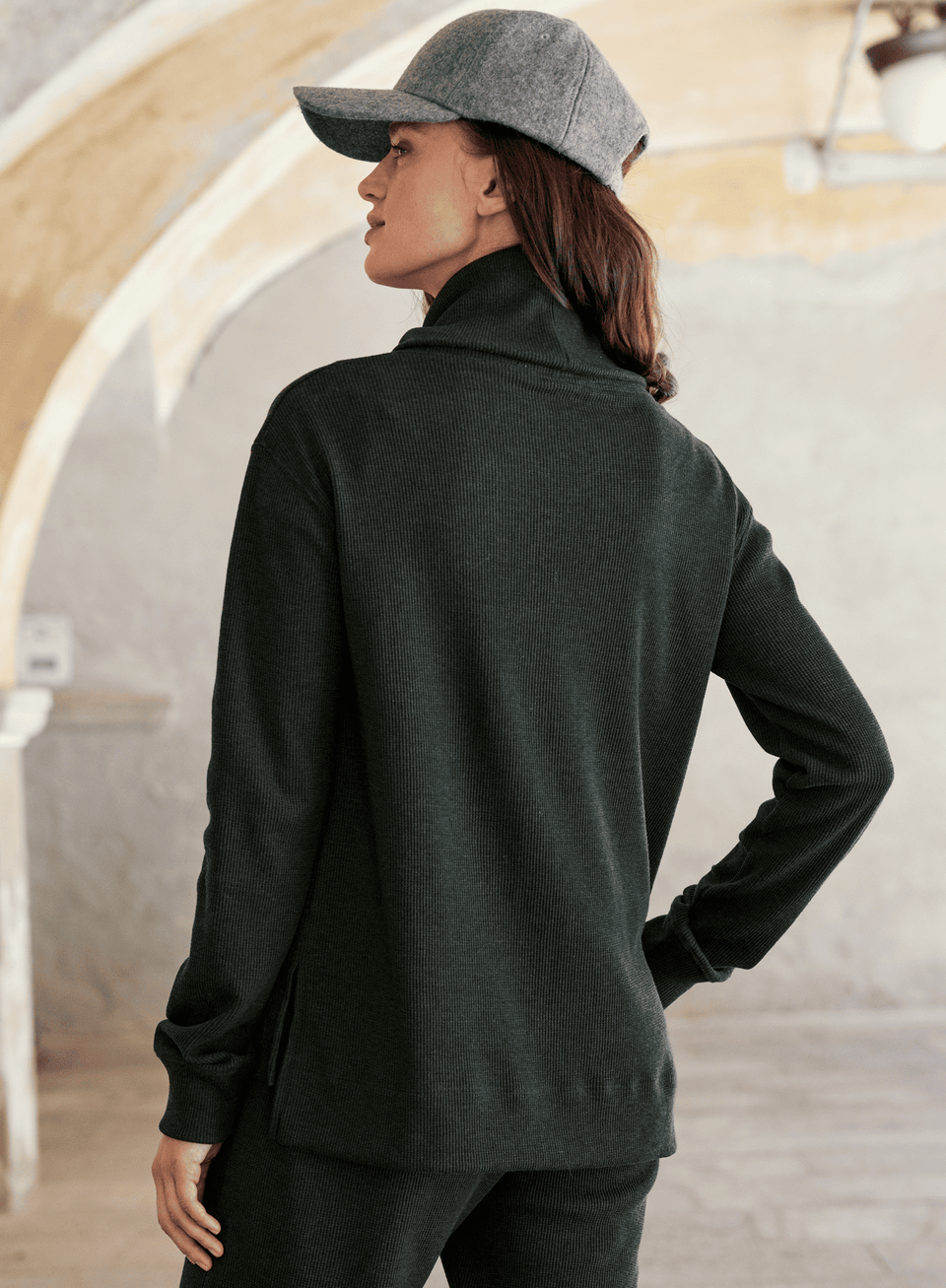 Waffle Cowl Neck Top – Peruvian Connection