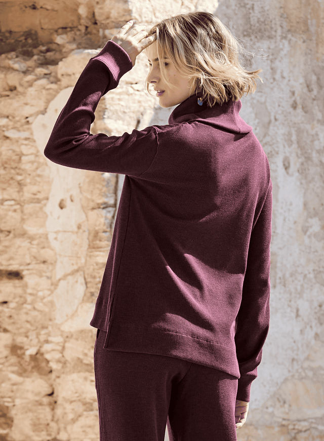 Waffle Cowl Neck Top – Peruvian Connection